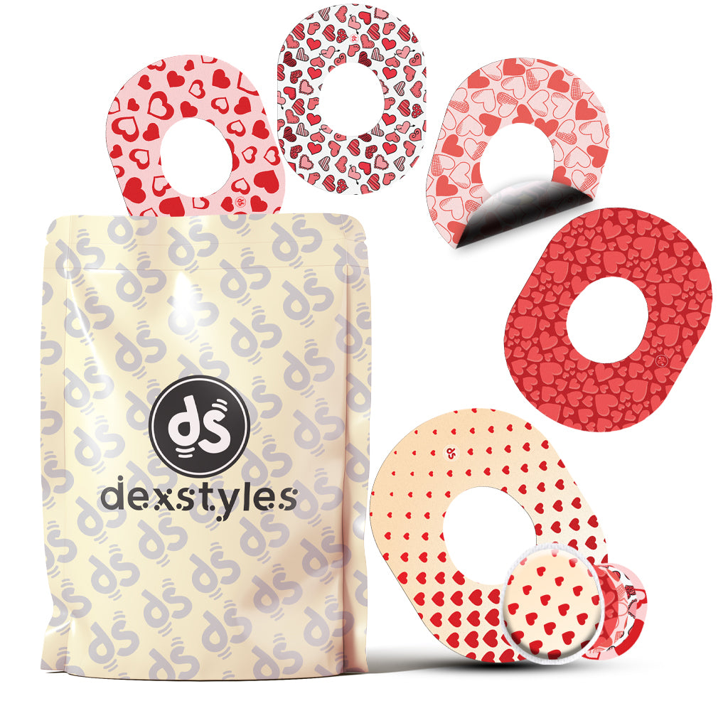 Dexstyles Heart Pop design, Dexcom G-7 and Stelo Cgm patches. – Dex styles